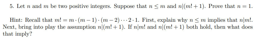 Solved 5. Let n and m be two positive integers. Suppose that | Chegg.com Solved 5. Let n and m be two positive integers. Suppose that | Chegg.com