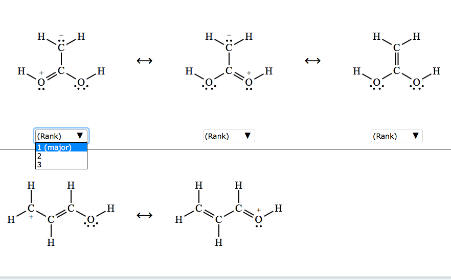 Solved Rank the resonance structures in each row of the | Chegg.com