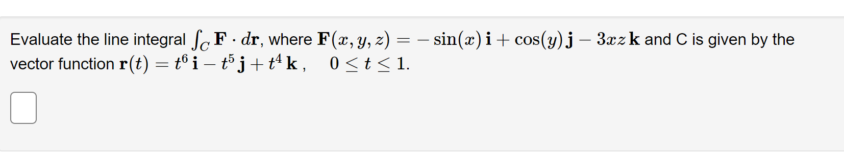 Solved = - > Evaluate the line integral ScF.dr, where F(x, | Chegg.com