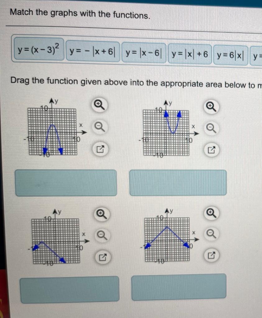 Solved Match the graphs with the functions. y=(x-3)2 y = - | Chegg.com