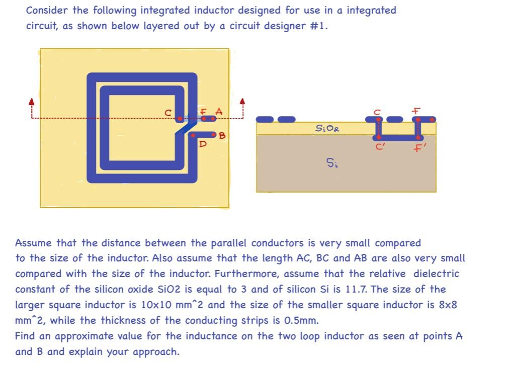 Solved Consider the following integrated inductor designed | Chegg.com