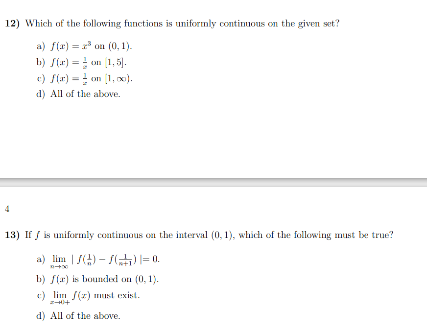 Solved 18) Let f(x)={x2−x2 if x∈Q, if x∈R\Q, Which of the | Chegg.com