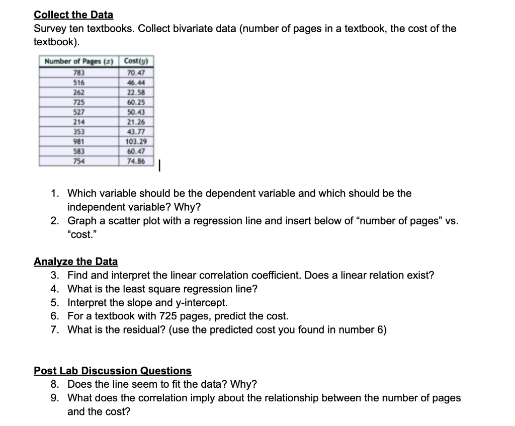 Solved Collect the Data Survey ten textbooks. Collect | Chegg.com