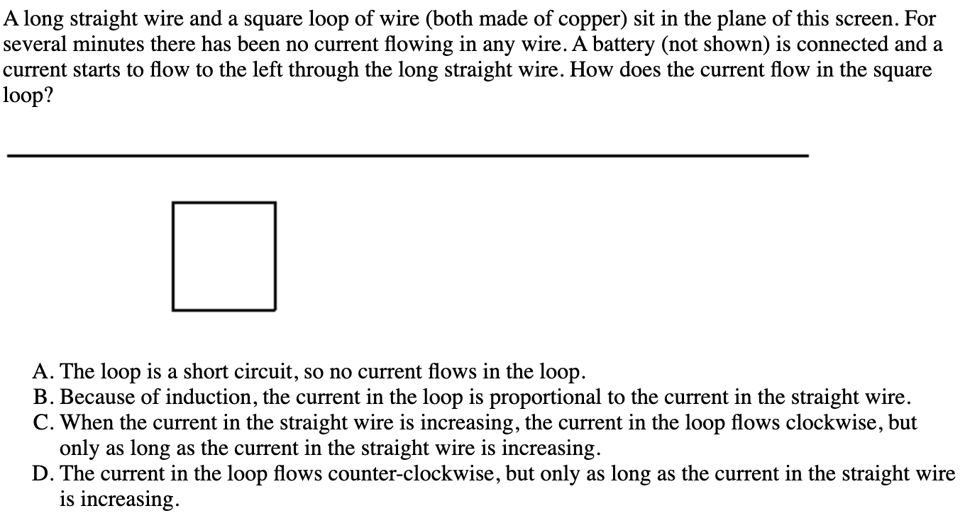 Solved A long straight wire and a square loop of wire (both | Chegg.com