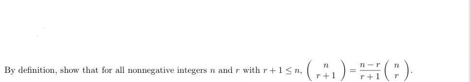 Solved By definition, show that for all nonnegative integers | Chegg.com
