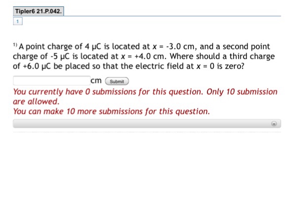 Solved A point charge of 4 mu C is located at x = -3.0 cm, | Chegg.com