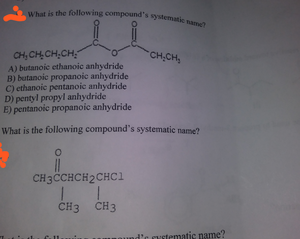 Solved What is the following compound's systematic c name? | Chegg.com