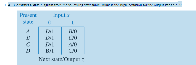 Solved 1 1.4.1 Construct a state diagram from the following | Chegg.com