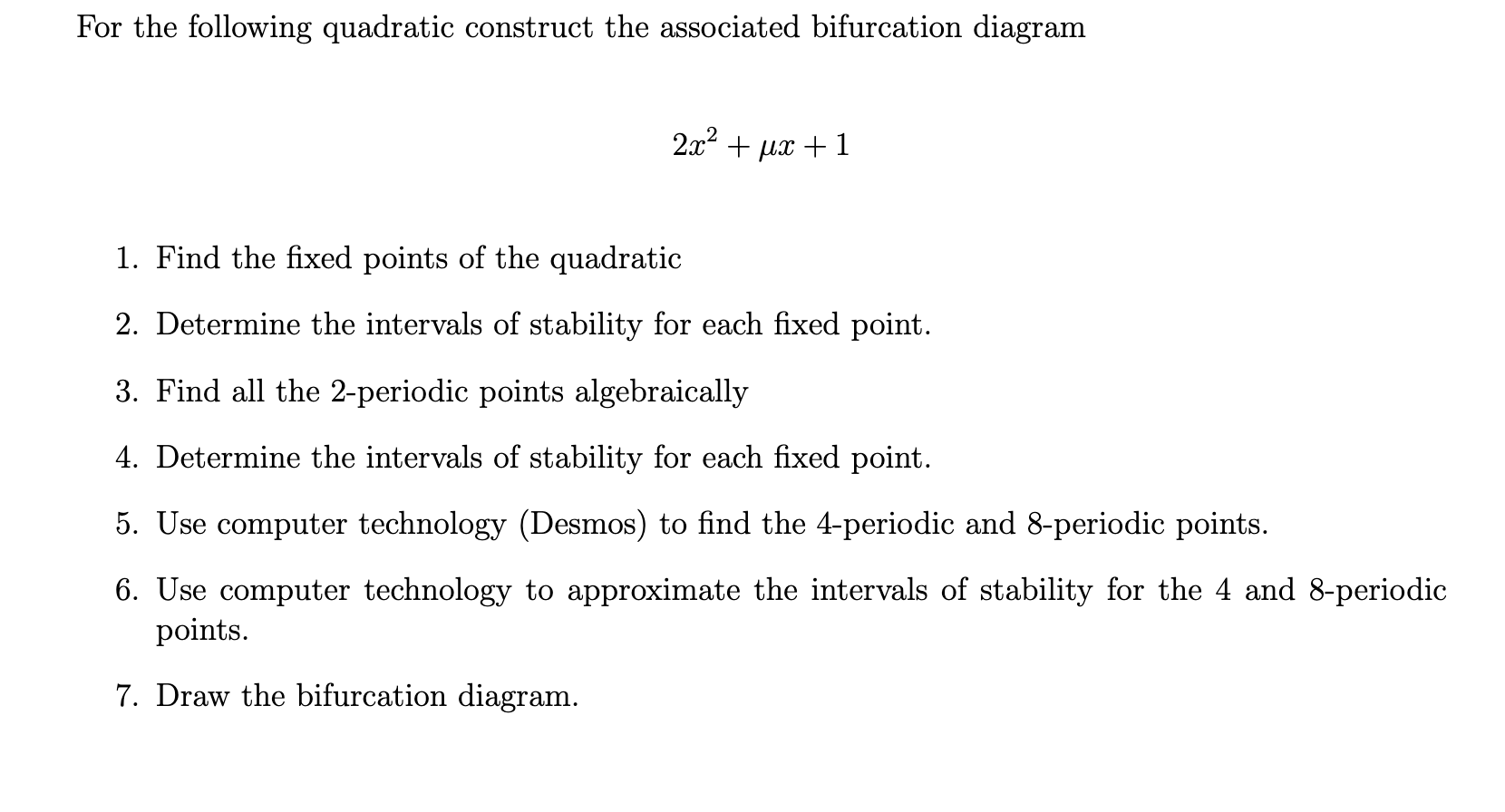 Solved For the following quadratic construct the associated | Chegg.com