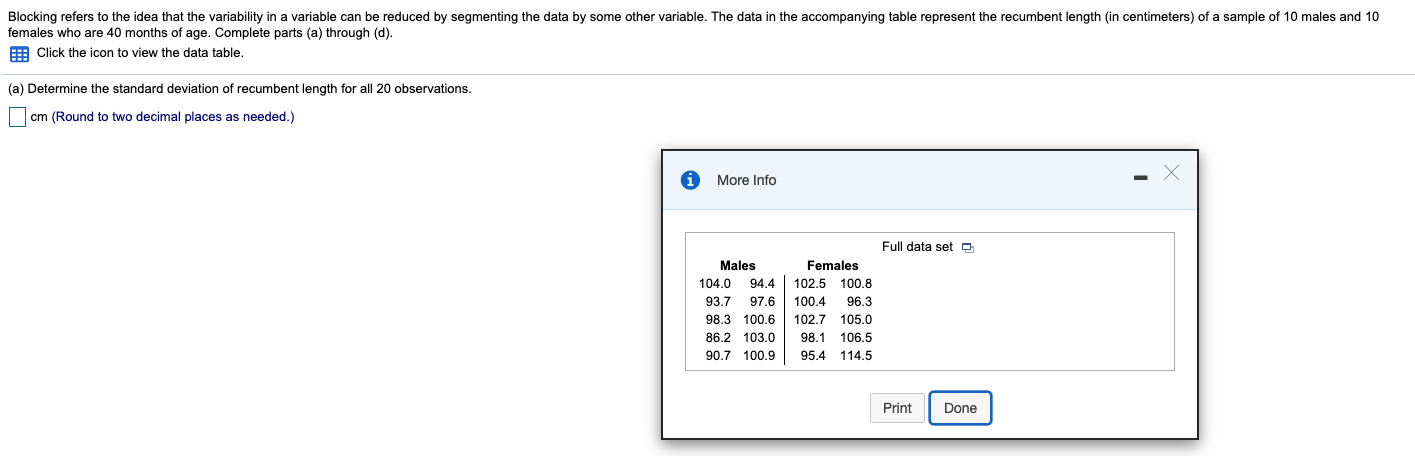 Solved Blocking refers to the idea that the variability in a | Chegg.com