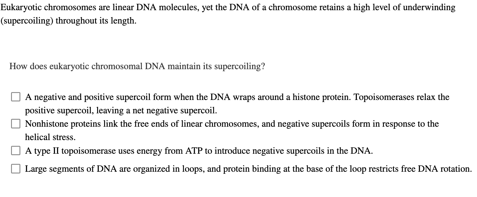 Solved ukaryotic chromosomes are linear DNA molecules, yet | Chegg.com