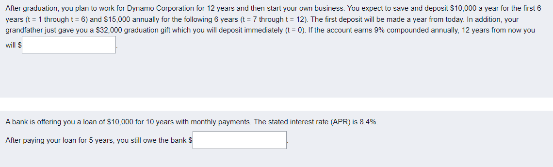 Solved After graduation, you plan to work for Dynamo | Chegg.com