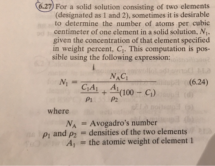 Solved 6.27) For a solid solution consisting of two elements | Chegg.com