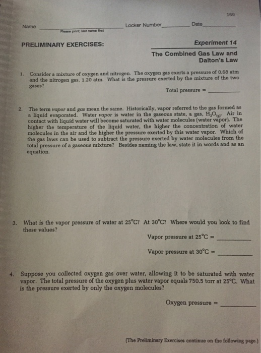 Solved Locker Number print name first Experiment 14 | Chegg.com