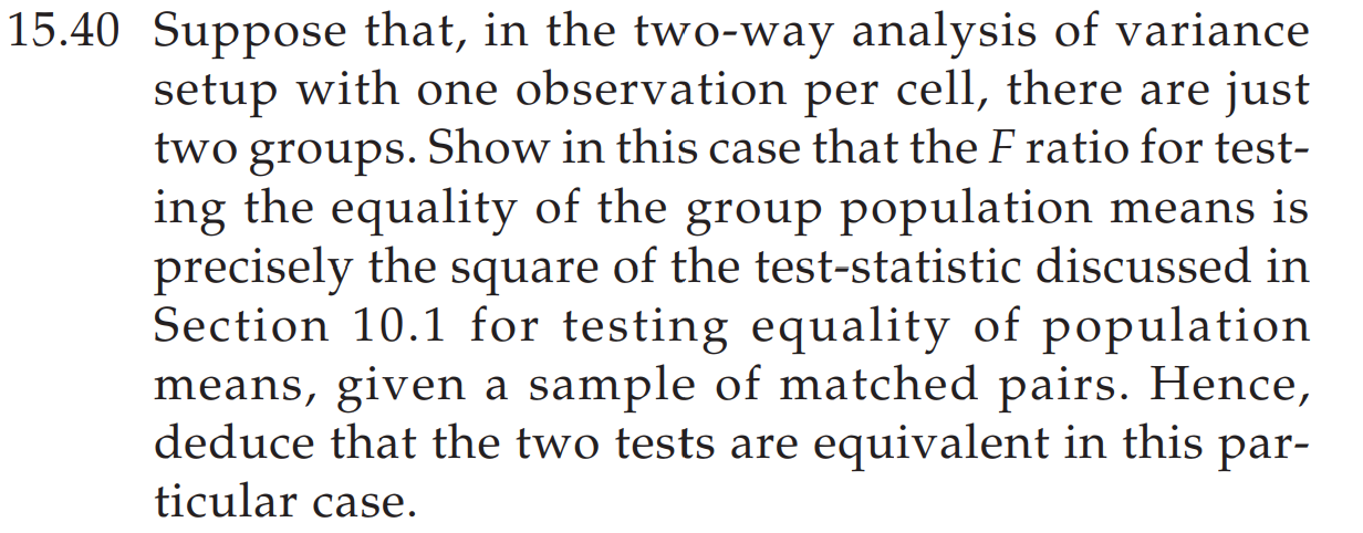 .40 Suppose that, in the two-way analysis of variance | Chegg.com