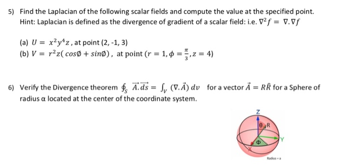 Solved 5) Find the Laplacian of the following scalar fields | Chegg.com