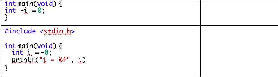 Solved Error Types For each of the C code snippets below, | Chegg.com