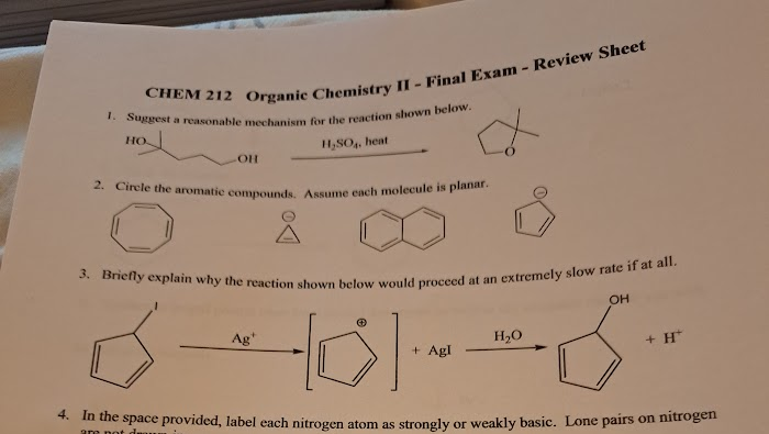 Solved CHEM 212 Organic Chemistry II - Final Exam-Review | Chegg.com