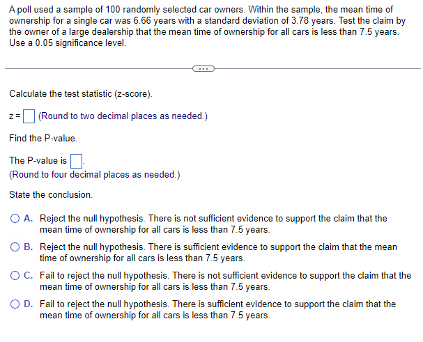 Solved A poll used a sample of 100 randomly selected car | Chegg.com
