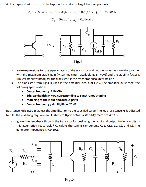 4. The equivalent circuit for the bipolar transistor | Chegg.com