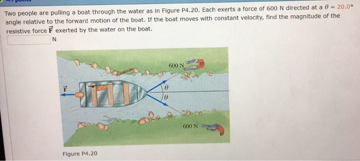 Solved Two people are pulling a boat through the water as in | Chegg.com
