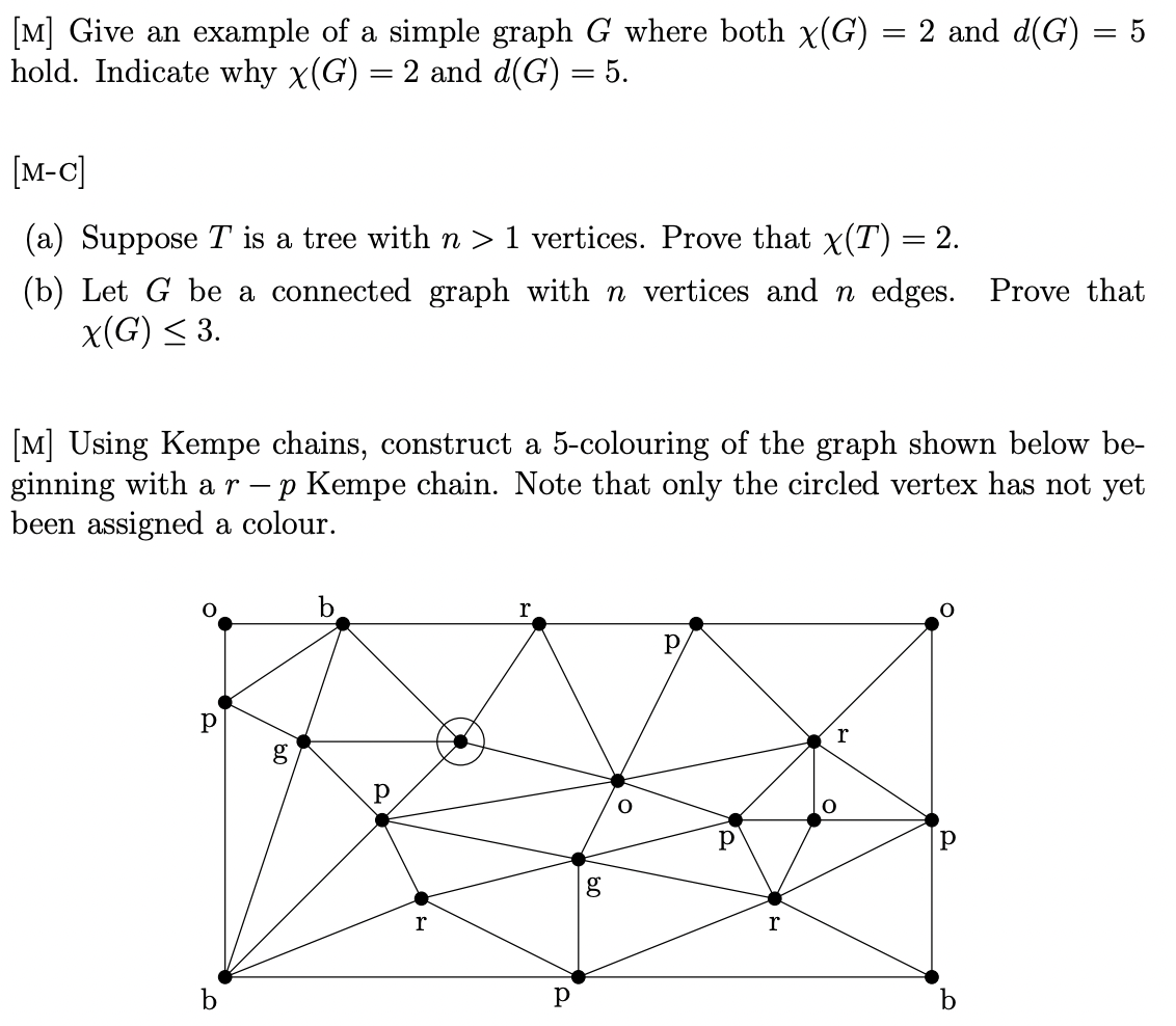 [M] Give an example of a simple graph G where both | Chegg.com
