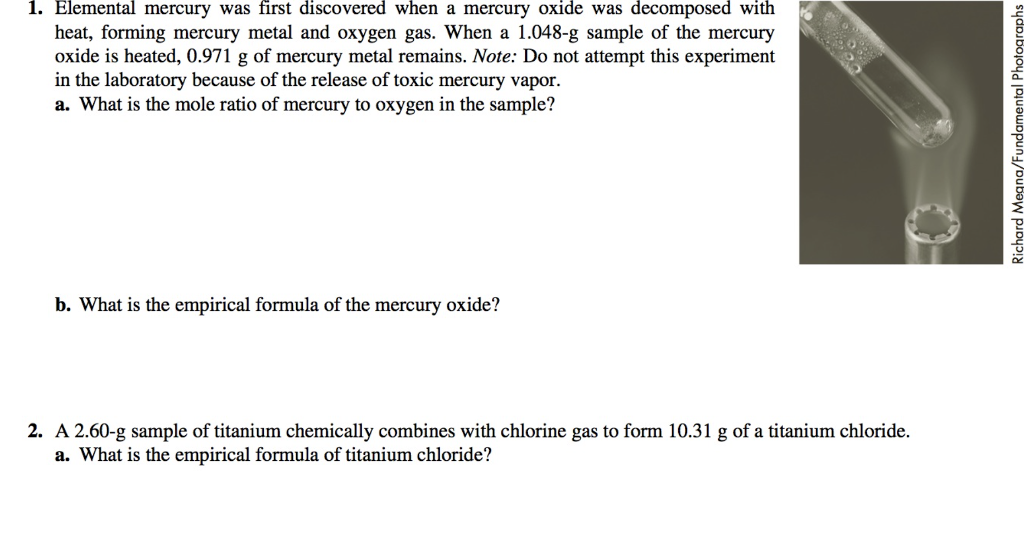 Solved 1. Elemental mercury was first discovered when a | Chegg.com
