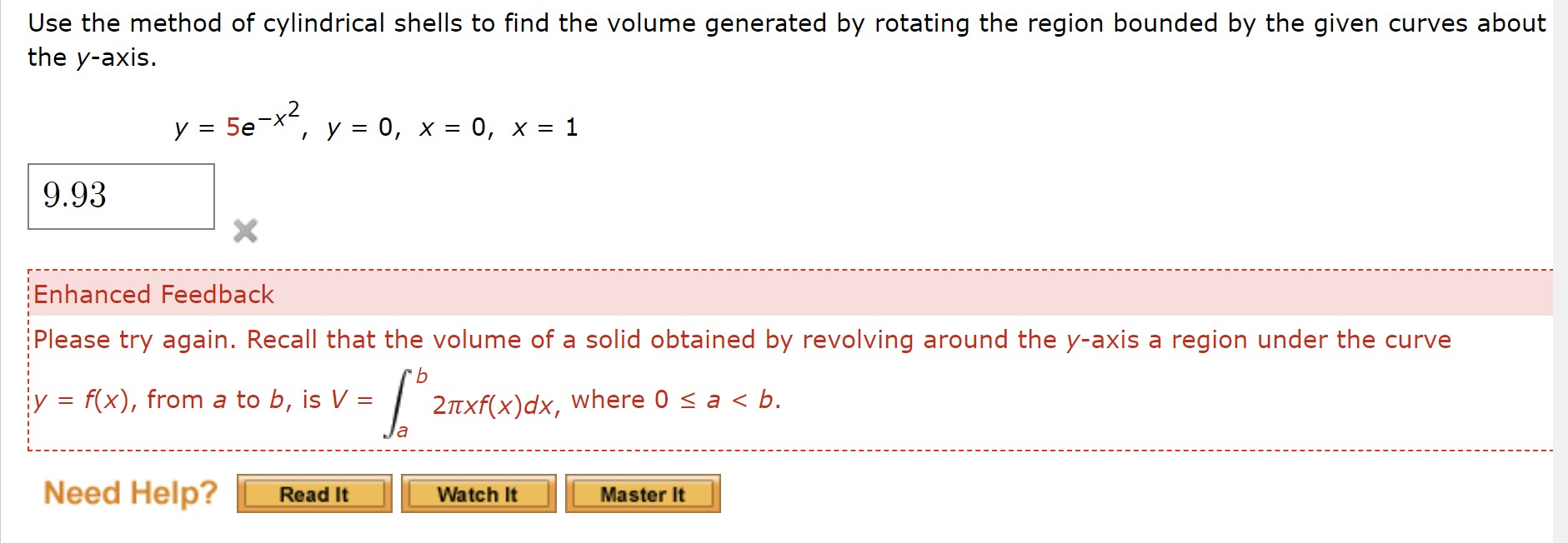 Solved Use the method of cylindrical shells to find the | Chegg.com