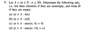 Solved 7. Let A = {n EN:n