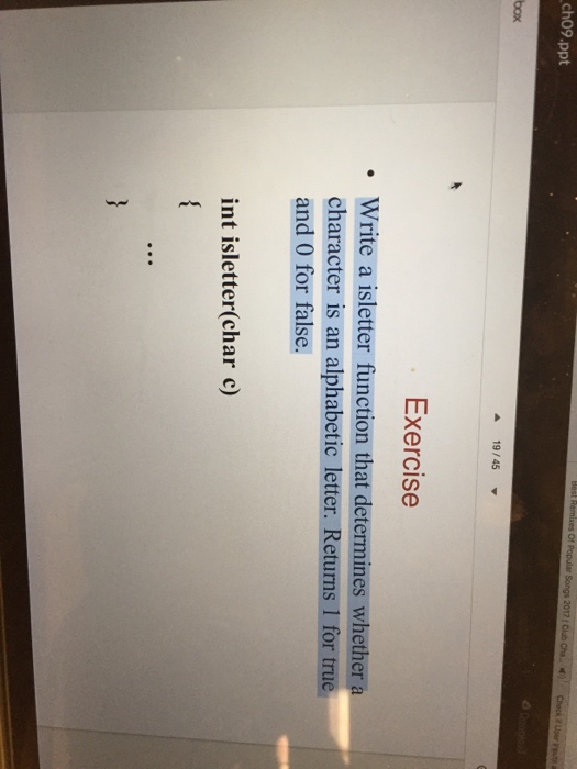 Solved Write a isletter function that determines whether a | Chegg.com
