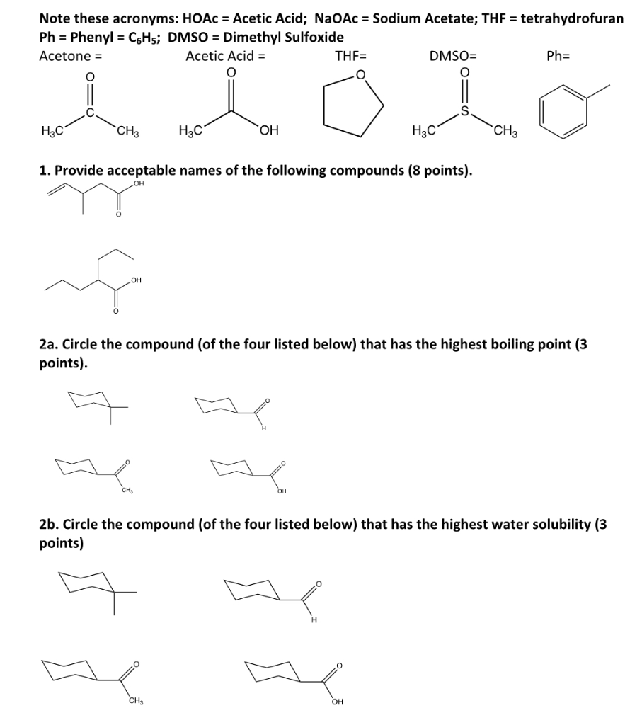 Solved Note these acronyms: HOAC = Acetic Acid; NaoAc = | Chegg.com
