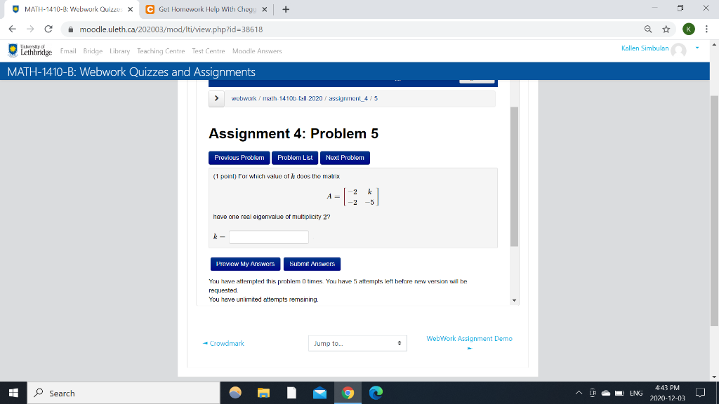 Solved MATH-1410-3: Webwork Quizzes C Gel Homework Help With | Chegg.com