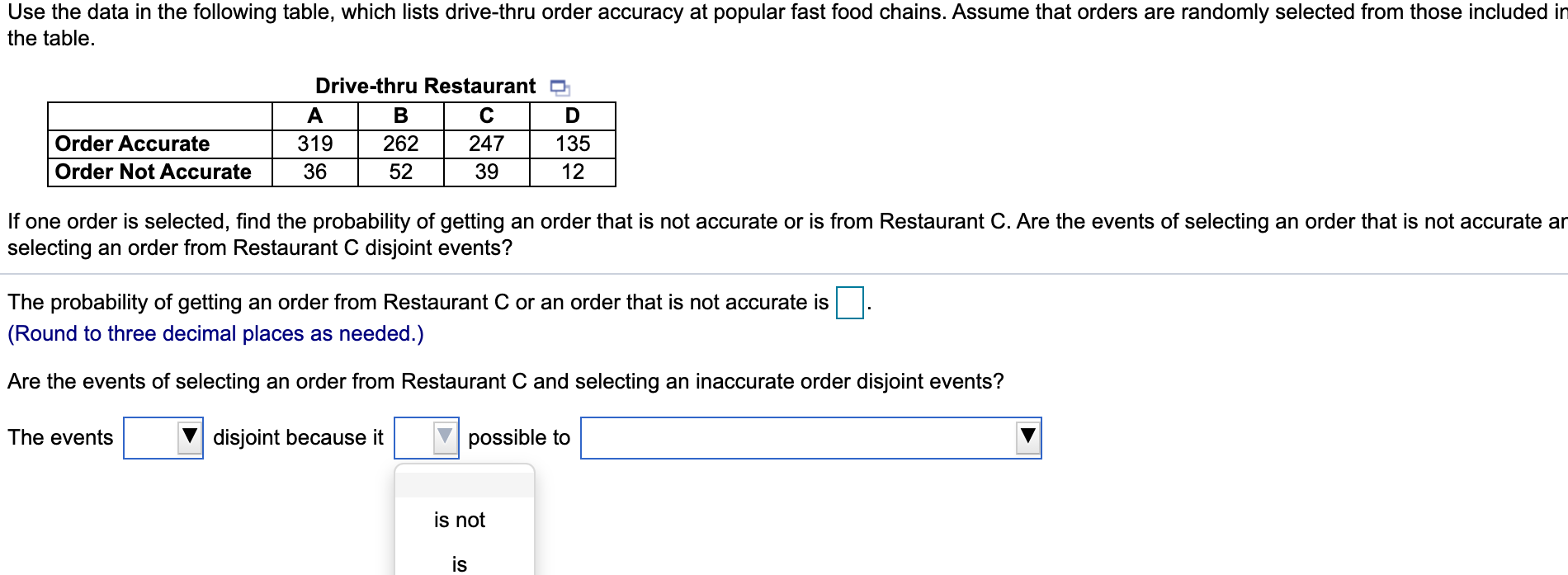 Solved Use the data in the following table, which lists | Chegg.com