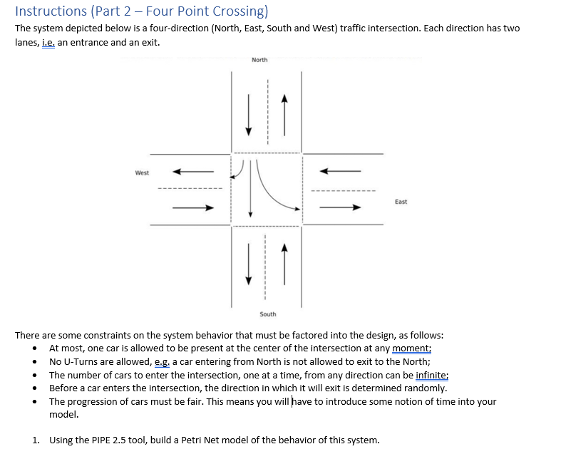Solved Instructions (Part 2 - Four Point Crossing) The | Chegg.com