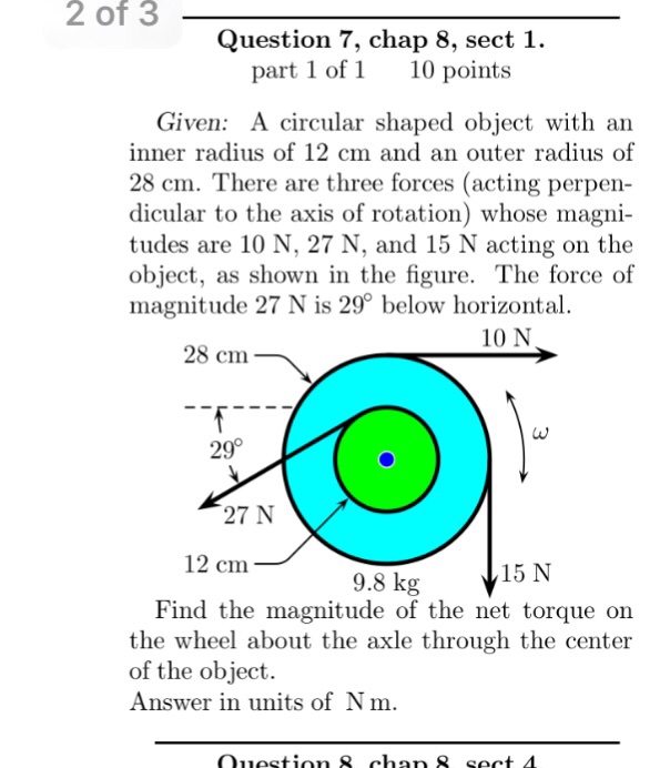 Solved A circular shaped object with an inner radius of 12 | Chegg.com