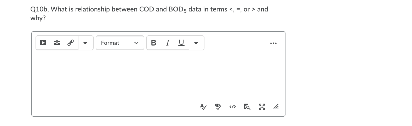 Solved Q10b, What is relationship between COD and BOD5 data | Chegg.com