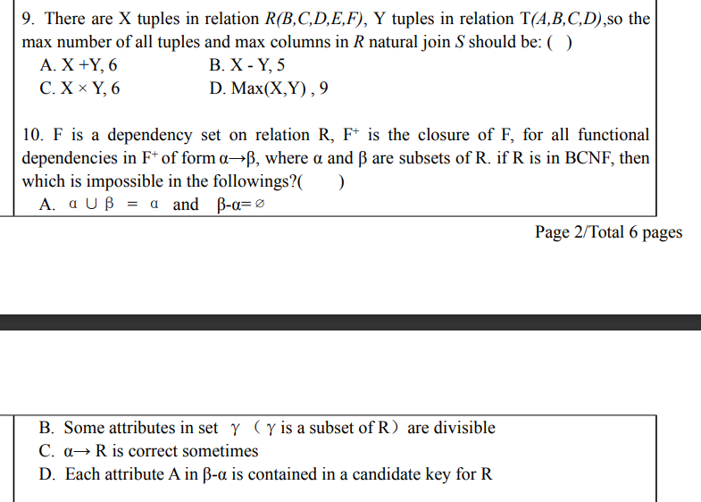 Solved 9 There Are X Tuples In Relation Rbcdef Y 