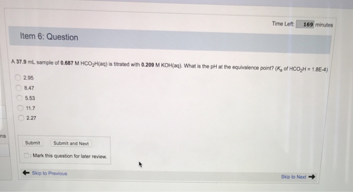 Solved A 37.9 mL sample of 0.687 M HCO_2H(aq) is titrated | Chegg.com