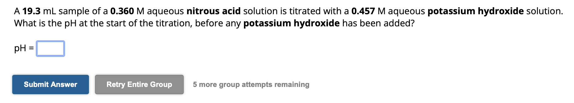 Solved A 19.3 mL sample of a 0.360M aqueous nitrous acid | Chegg.com