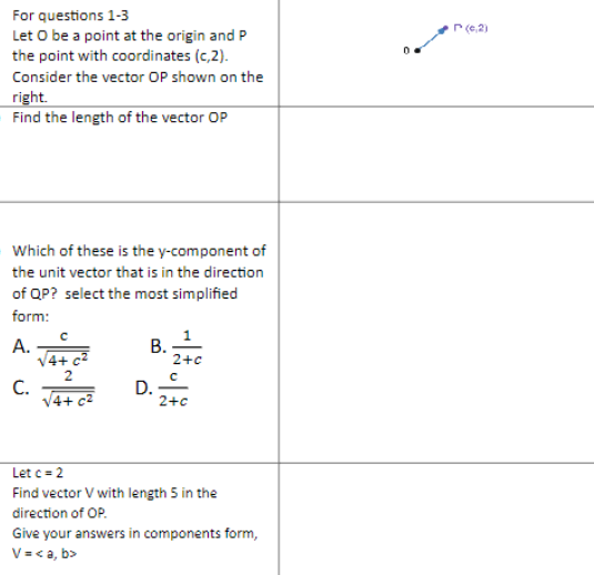 Solved For questions 1-3 Let O be a point at the origin and | Chegg.com