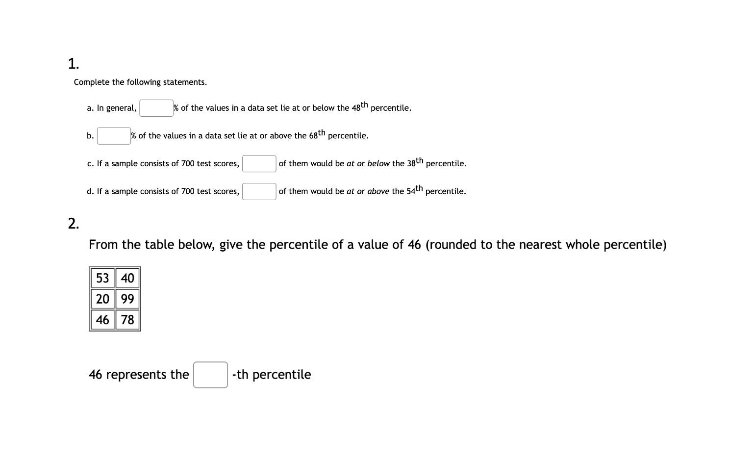 Solved 1. Complete the following statements. a. In general, | Chegg.com