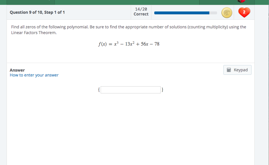 Solved Question 9 of 10, Step 1 of 1 14/20 Correct Find all | Chegg.com