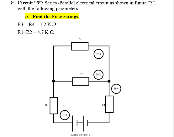 Solved Circuit " 3 ": Series / ﻿Parallel electrical circuit | Chegg.com