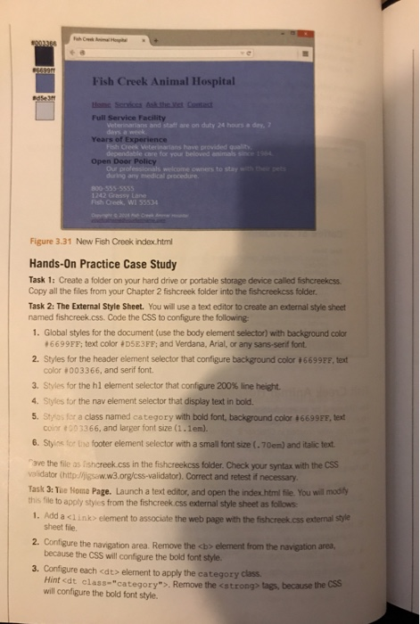Solved: Fish Creek Animal Hospital See Chapter 2 For An In... | Chegg.com