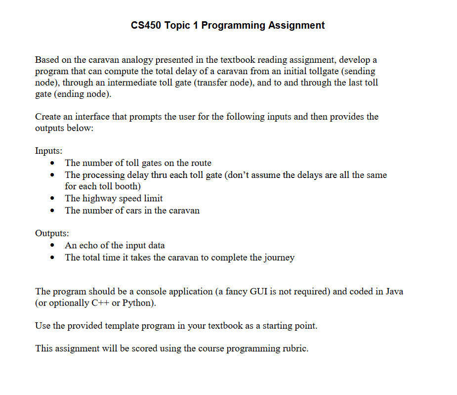 Solved CS450 Topic 1 Programming Assignment Based on the | Chegg.com