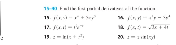 Solved 15-40 Find the first partial derivatives of the | Chegg.com