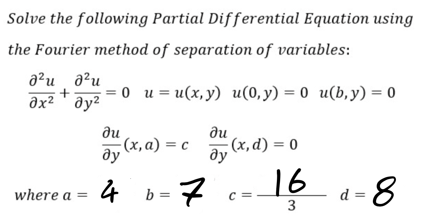 Solved Solve the following Partial Differential Equation | Chegg.com