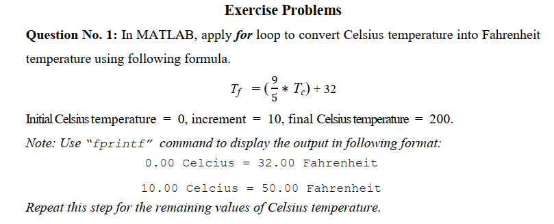 Solved Exercise Problems Question No. 1: In MATLAB, apply | Chegg.com