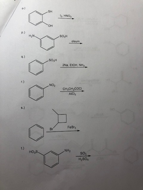 Solved SH 2. HNO3 он SO3H SO3H 2Na, EtOH, NH3 СНАісіСОС | Chegg.com