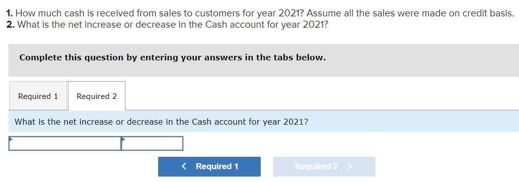 Solved How much cash is received from sales to customers | Chegg.com